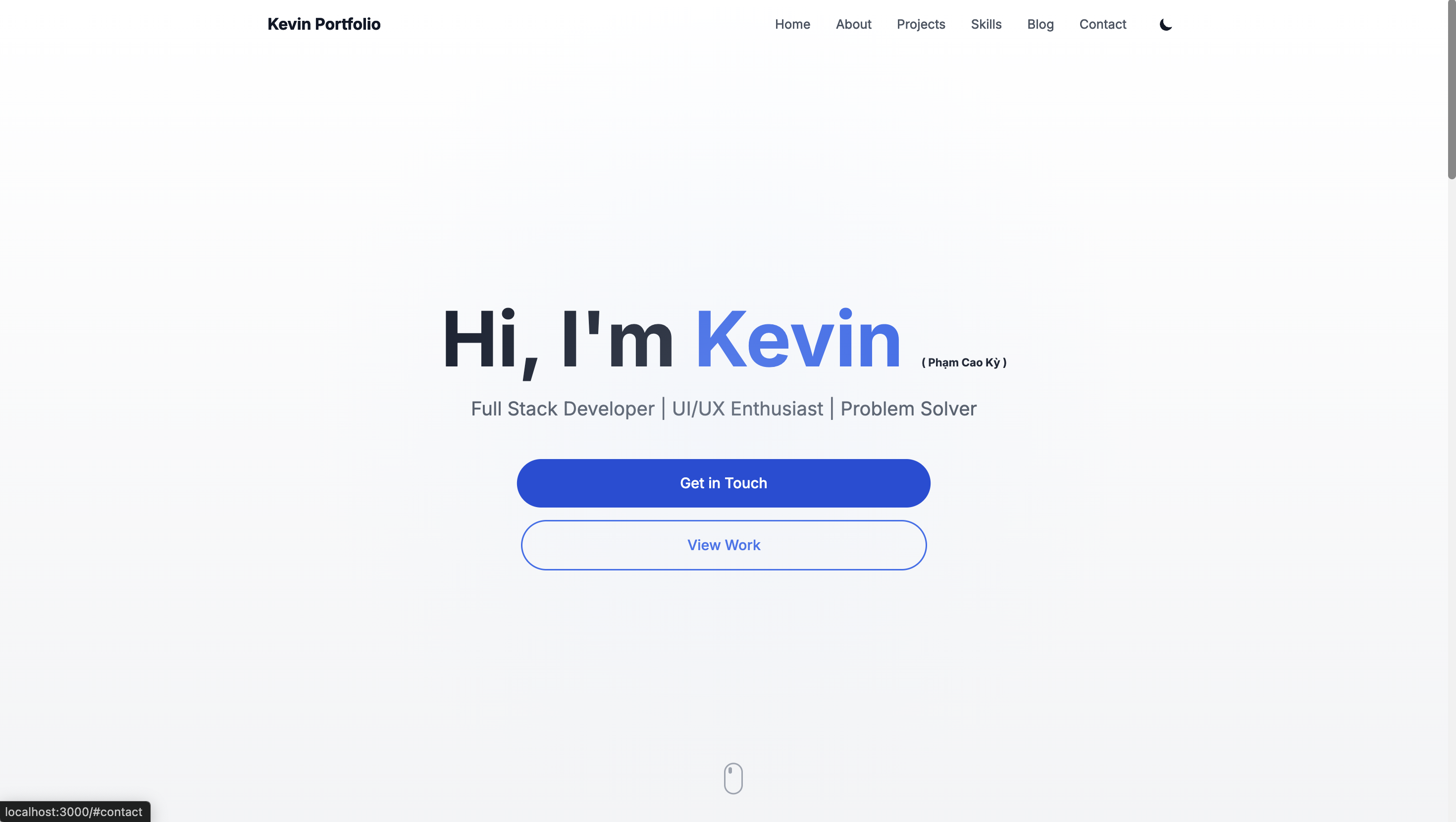 Kevin - Full Stack Developer Portfolio